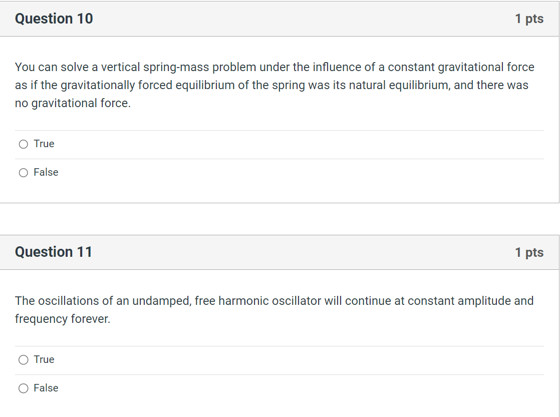 Solved You can solve a vertical spring-mass problem under | Chegg.com