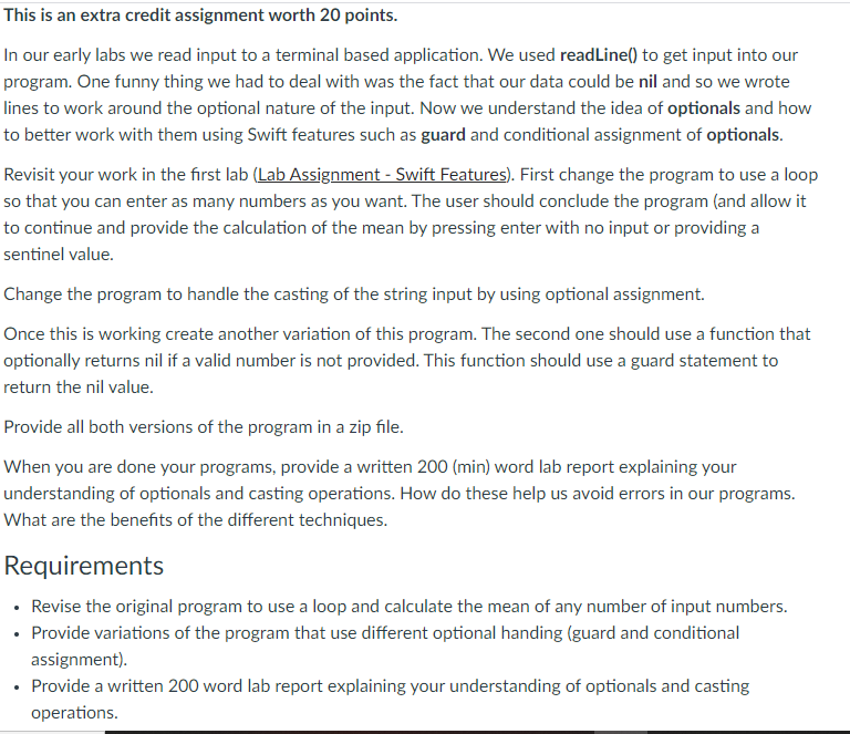 This is an extra credit assignment worth 20 | Chegg.com