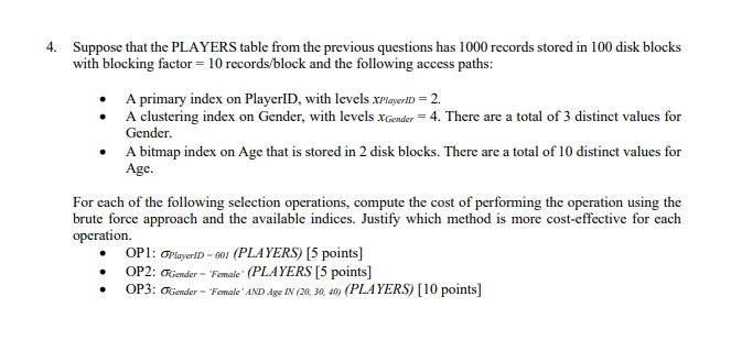 Solved Suppose that the PLAYERS table from the previous | Chegg.com