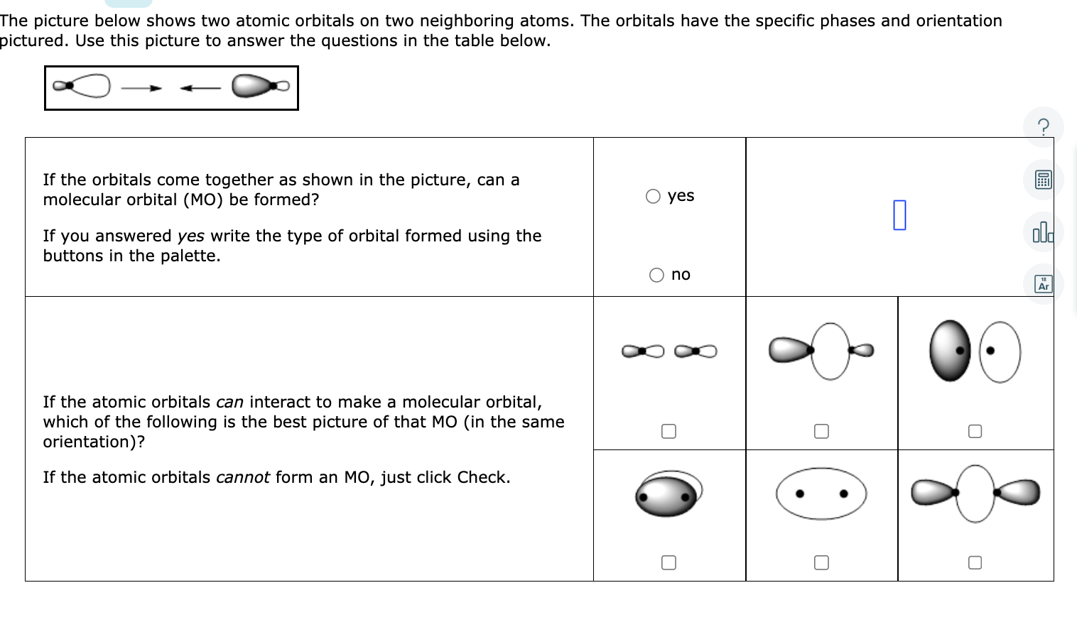Solved 1e picture below shows two atomic orbitals on two | Chegg.com