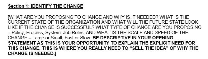 Solved Section 1: IDENTIFY THE CHANGE [WHAT ARE YOU | Chegg.com