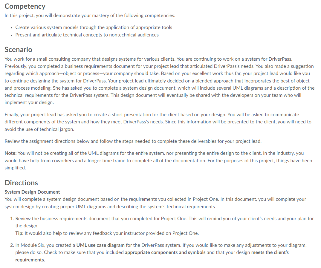 Solved Competency In this project, you will demonstrate your | Chegg.com
