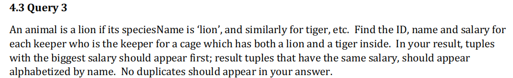 Solved CREATE TABLE Keepers keeperID INT PRIMARY KEY, name | Chegg.com