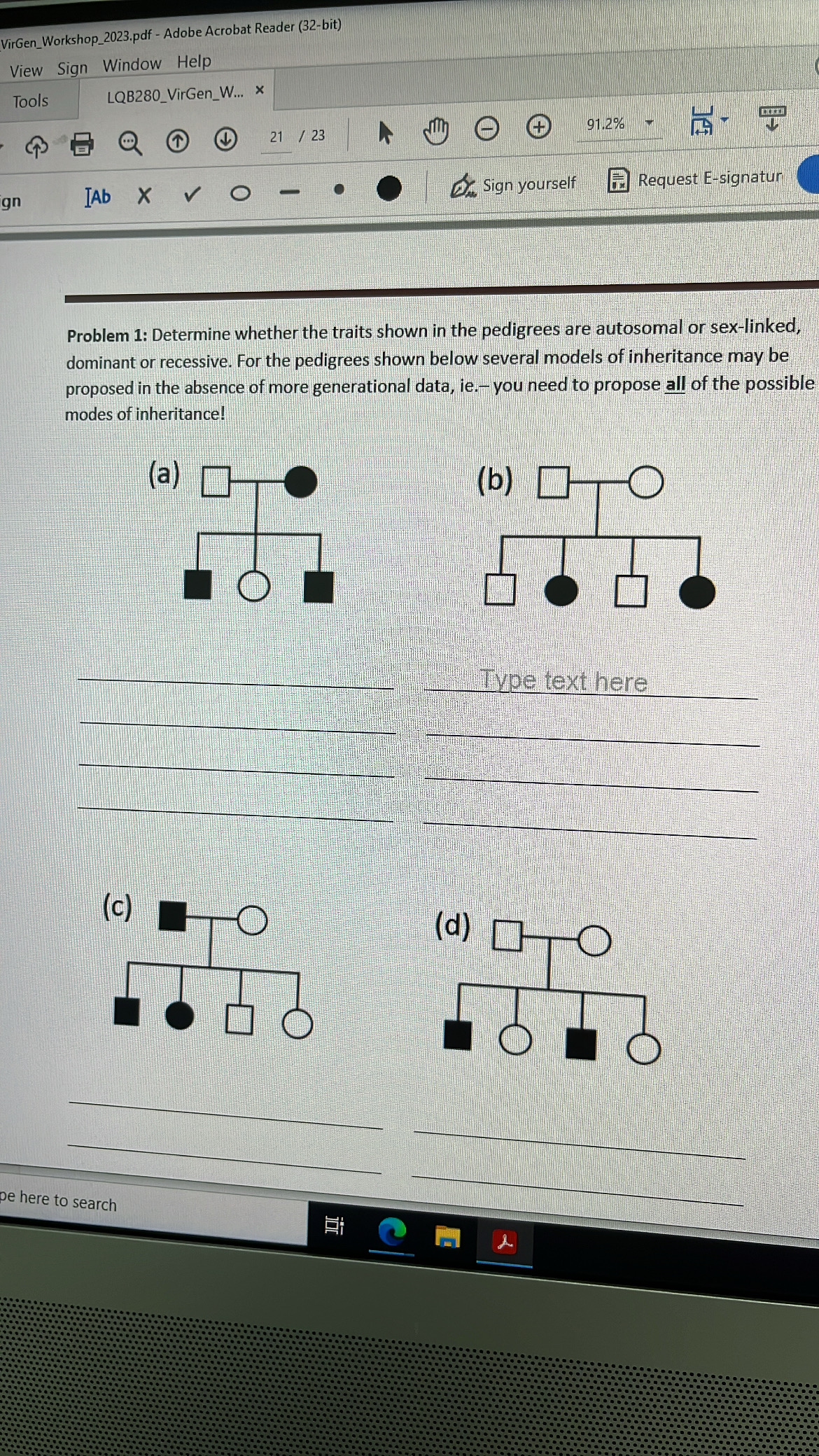 Solved Problem 1: Determine whether the traits shown in the | Chegg.com