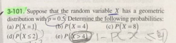 Solved 3-101. Suppose that the random variable X has a | Chegg.com