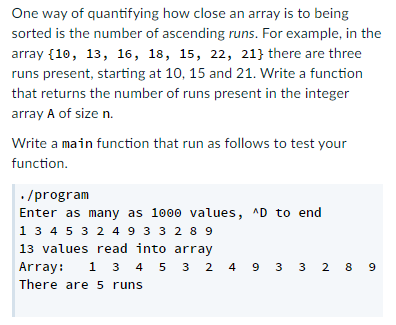 Solved One way of quantifying how close an array is to being | Chegg.com