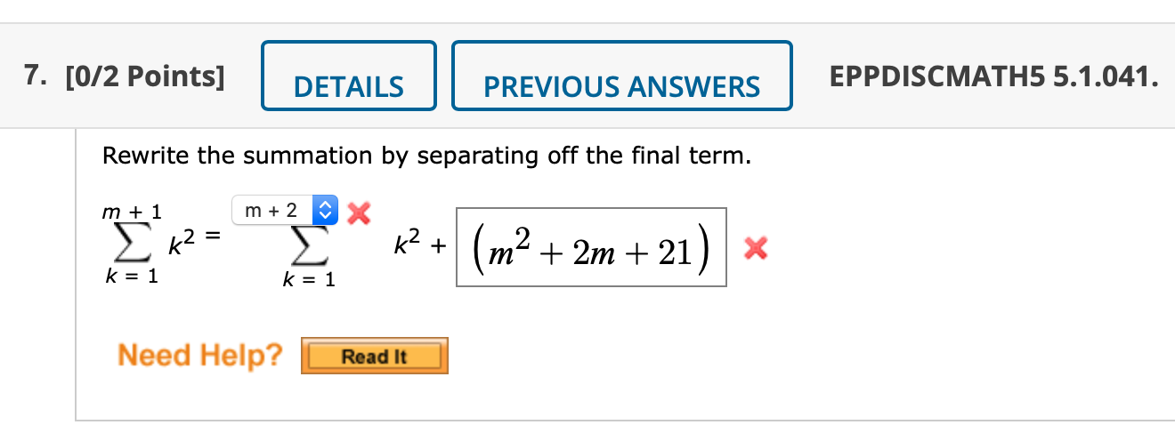 Solved 7. [0/2 Points] DETAILS PREVIOUS ANSWERS EPPDISCMATH5 | Chegg.com
