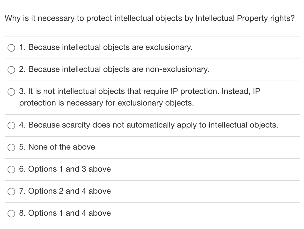 Solved Why is it necessary to protect intellectual objects | Chegg.com