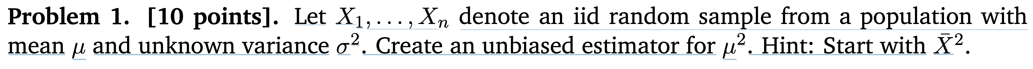 Solved Problem 1. [10 points]. Let X1,…,Xn denote an iid | Chegg.com