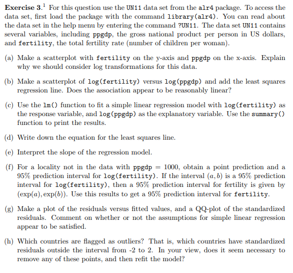 Solved Exercise 3.1 For this question use the UN11 data set | Chegg.com