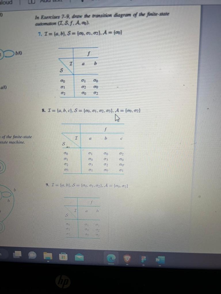 Solved In Exertises 7-9, draw the transition diagram of the | Chegg.com