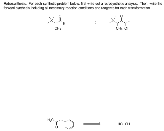 Solved Retrosynthesis. For each synthetic problem below, | Chegg.com