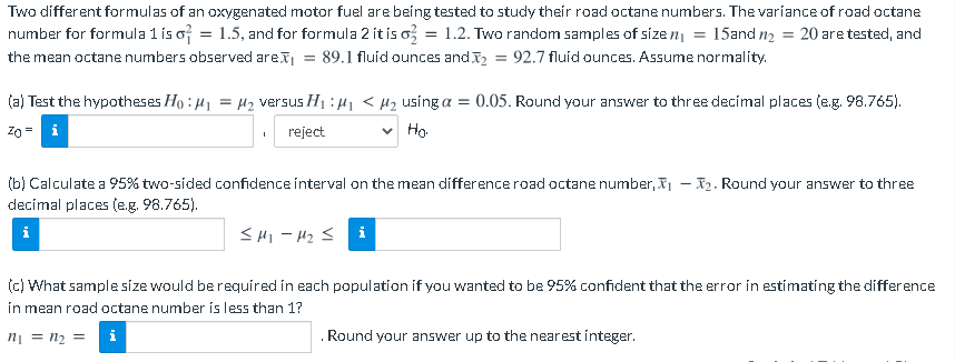 Solved Two different formulas of an oxygenated motor fuel | Chegg.com