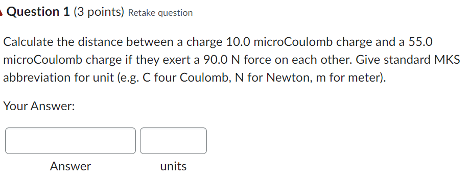 Solved Calculate the distance between a charge 10.0 | Chegg.com