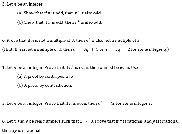 Solved 3 Let N Be An Integer A Show That If N Is Odd 