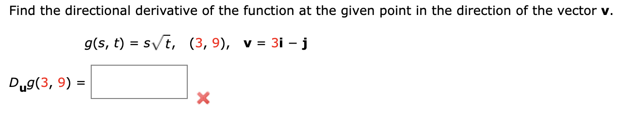 Solved Find the directional derivative of the function at | Chegg.com