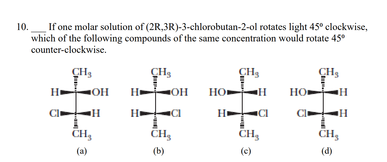 Solved 10. If one molar solution of | Chegg.com