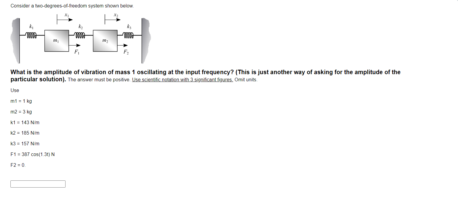 Solved Consider a two-degrees-of-freedom system shown below. | Chegg.com