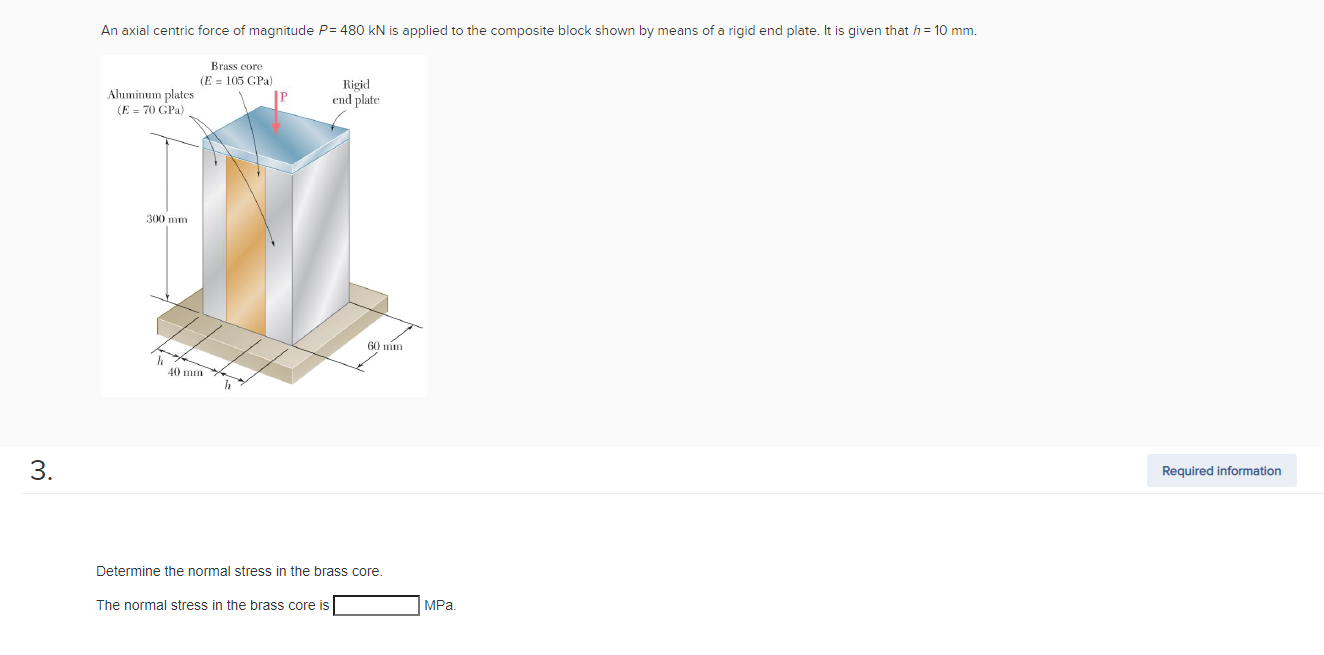 Solved An axial centric force of magnitude P=480kN is | Chegg.com