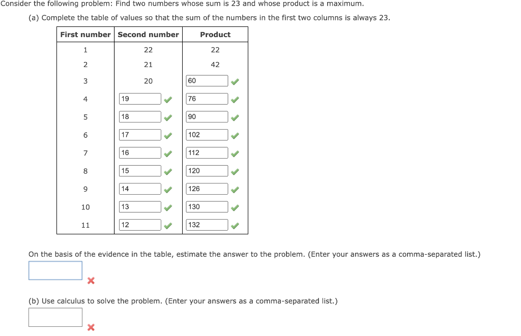 Solved Consider the following problem: Find two numbers | Chegg.com