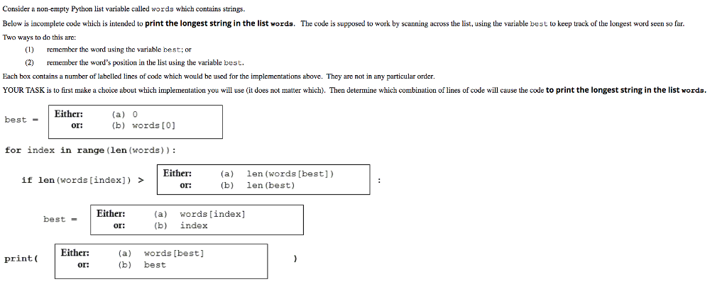 Solved Consider A Non Empty Python List Variable Called 1364