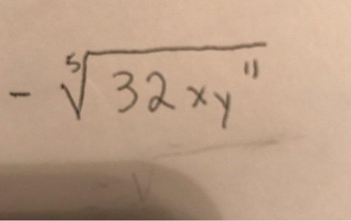 Solved How do I simplify this 5 squareroot 32 xy | Chegg.com