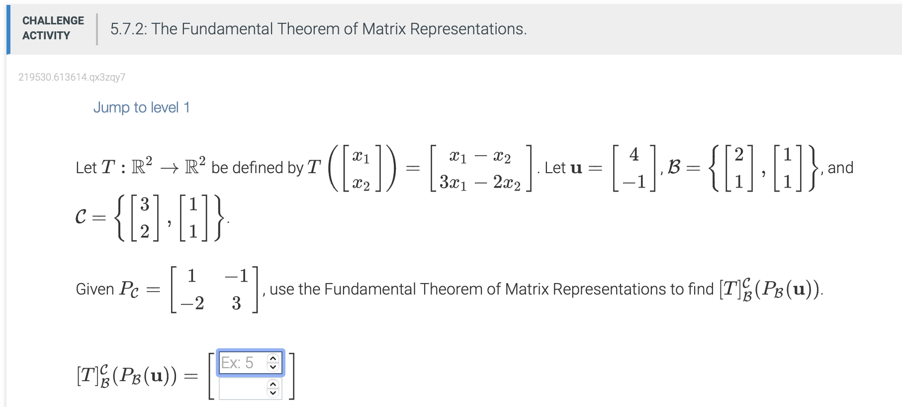 Solved The fundamental theorem of matrix representations. | Chegg.com