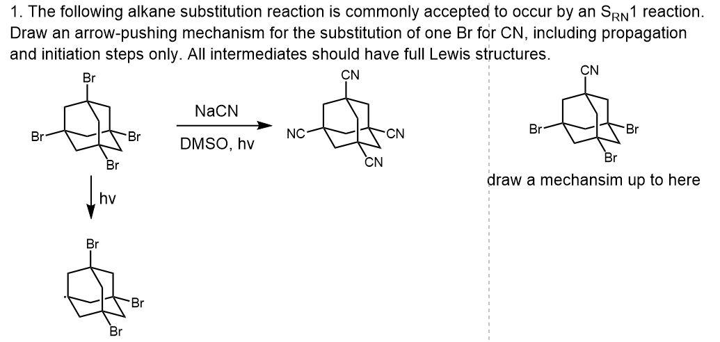 Solved 1. The following alkane substitution reaction is | Chegg.com
