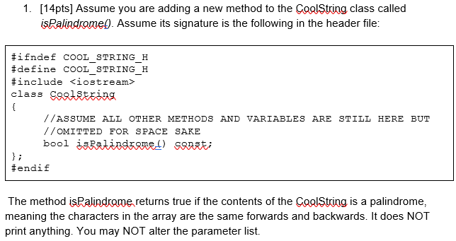 Solved #ifndef COOL STRING H #define COOL_STRING_H class | Chegg.com