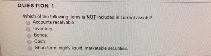 Solved Which of the following items is NOT included in | Chegg.com