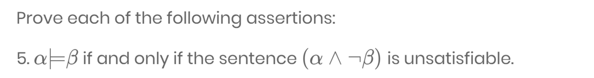 Solved Prove each of the following assertions: 5. aFß if and | Chegg.com