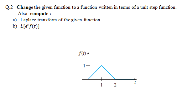 Solved Q.2 Change the given function to a function written | Chegg.com