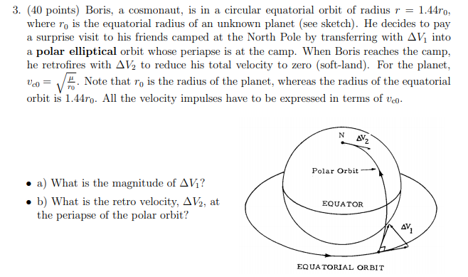 Solved 3. (40 points) Boris, a cosmonaut, is in a circular | Chegg.com