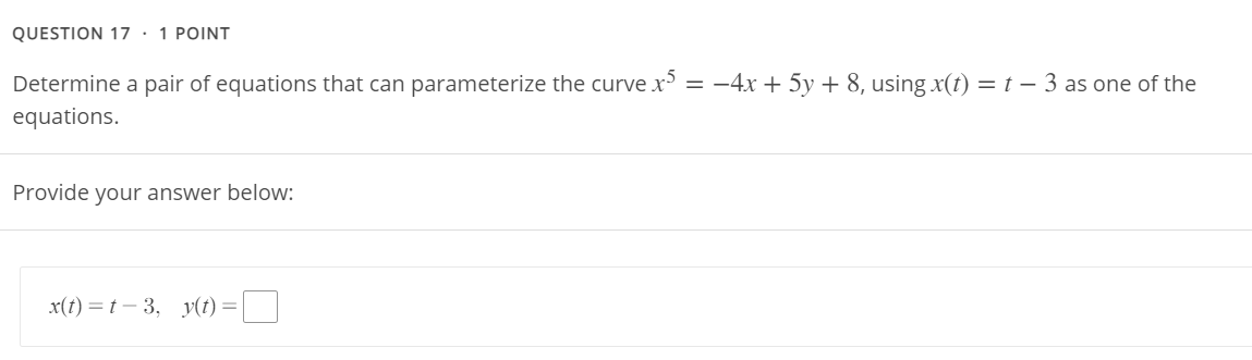 Solved QUESTION 17.1 POINT Determine a pair of equations | Chegg.com