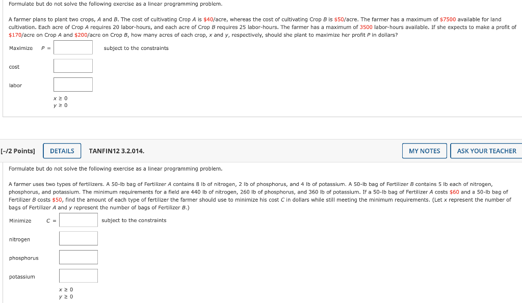 Solved Formulate but do not solve the following exercise as | Chegg.com