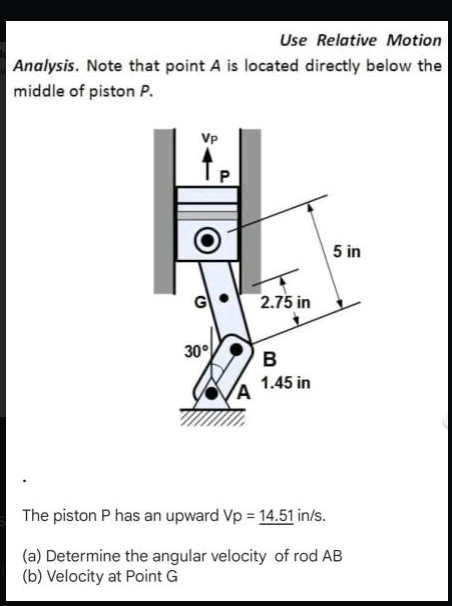 Solved Use Relative Motion Analysis Note That Point A Is