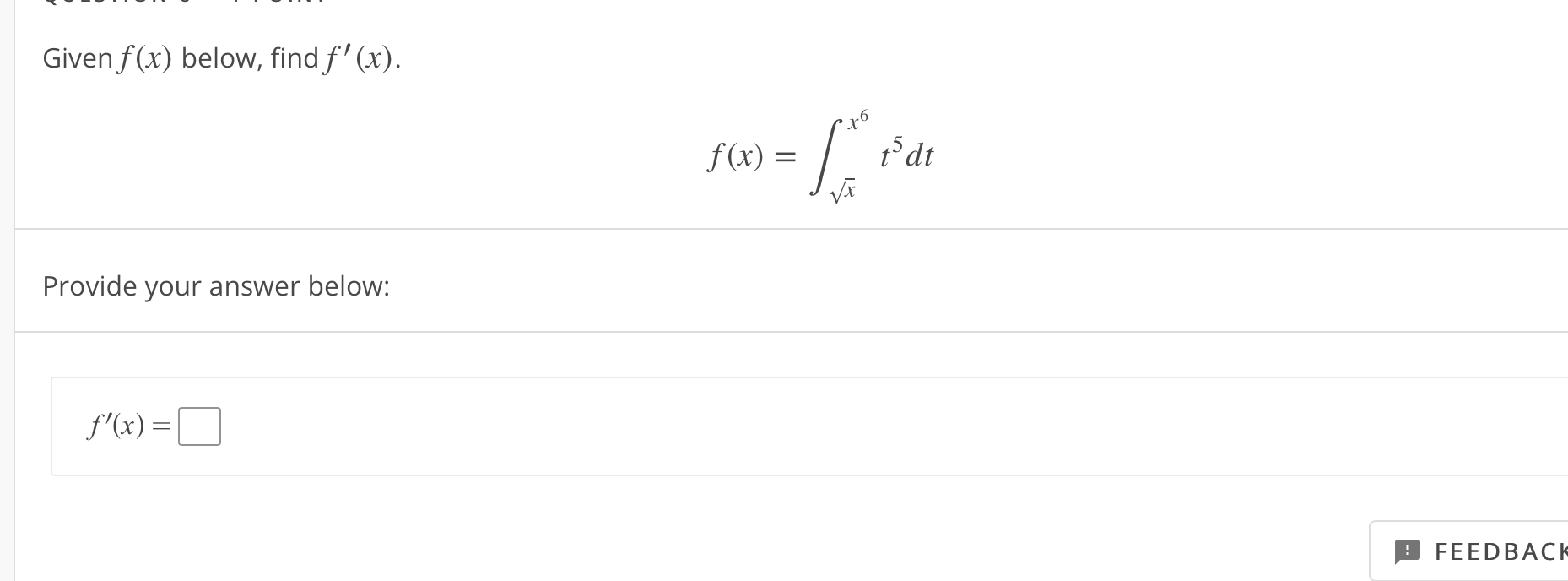 Solved Given F X Below Find ƒ X Provide Your Answer