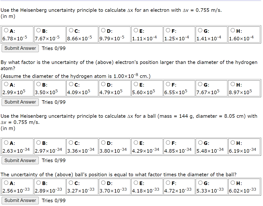 Solved Use the Heisenberg uncertainty principle to calculate | Chegg.com