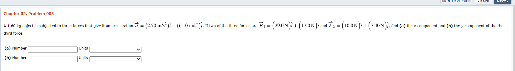 Solved PRINTER VERSION BACK NEXT Chapter 05, Problem 008 A | Chegg.com