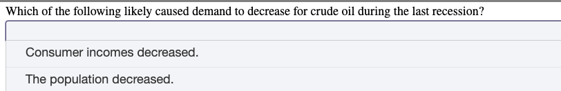 Solved Which of the following likely caused demand to | Chegg.com