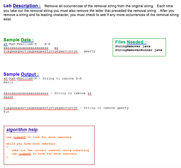 Solved Lab Description Remove all occurrences of the removal | Chegg.com