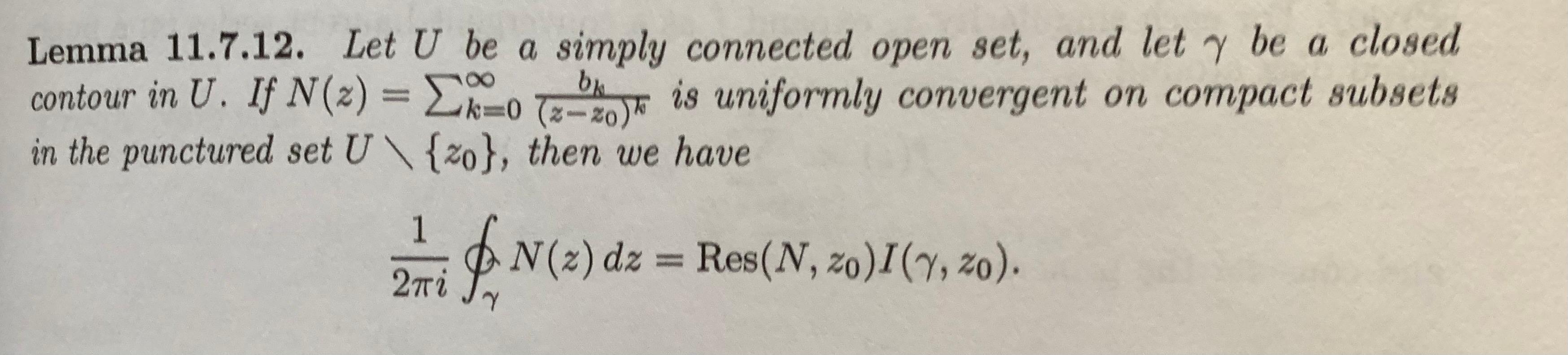 Solved Lemma 11.7.12. Let U be a simply connected open set, | Chegg.com