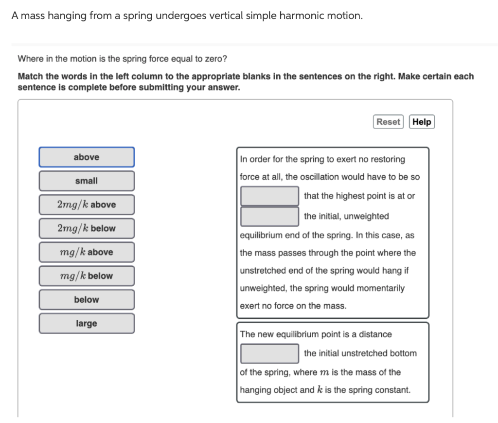 Solved A mass hanging from a spring undergoes vertical | Chegg.com
