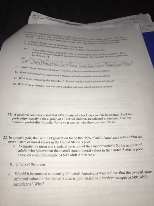 Solved A charity organization is selling $5 raffle tickets | Chegg.com