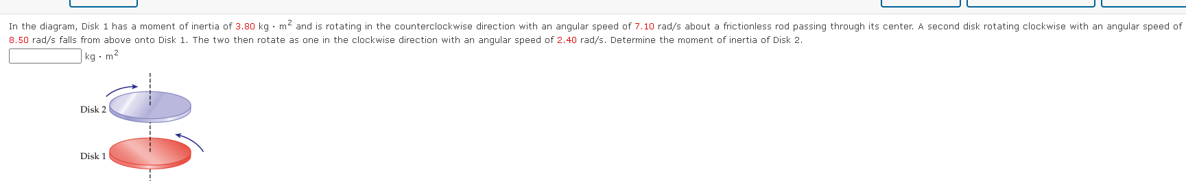 Solved In the diagram, Disk 1 has a moment of inertia of | Chegg.com