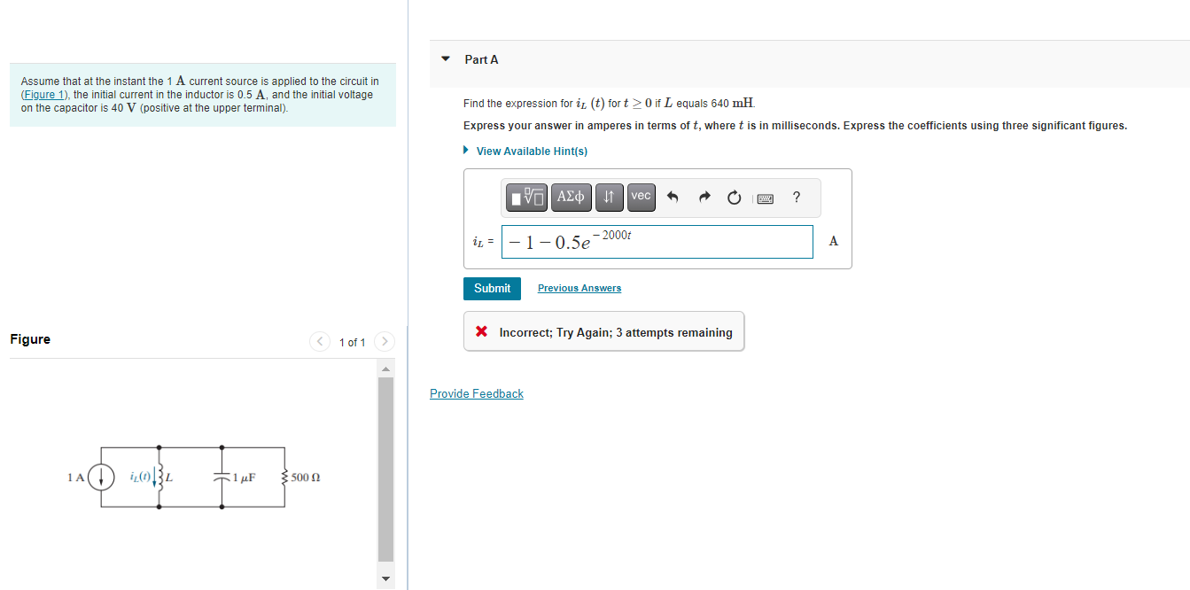 Solved Assume that at the instant the 1 A current source is | Chegg.com