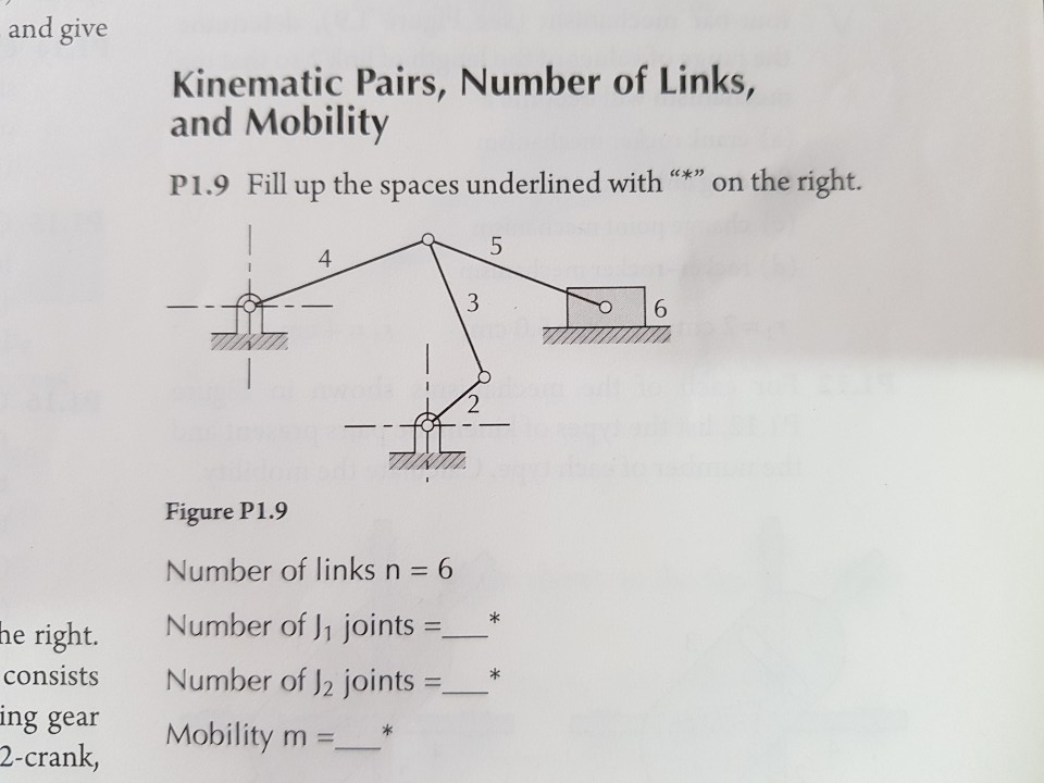 Solved and give Kinematic Pairs, Number of Links, and | Chegg.com