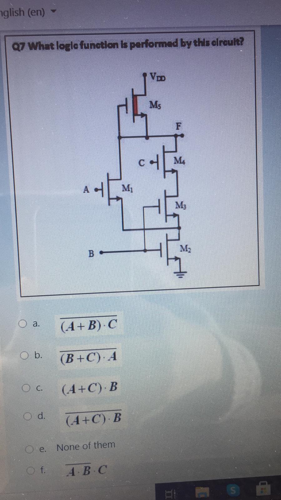 Solved nglish (en) Q7 What loglc function is performed by | Chegg.com