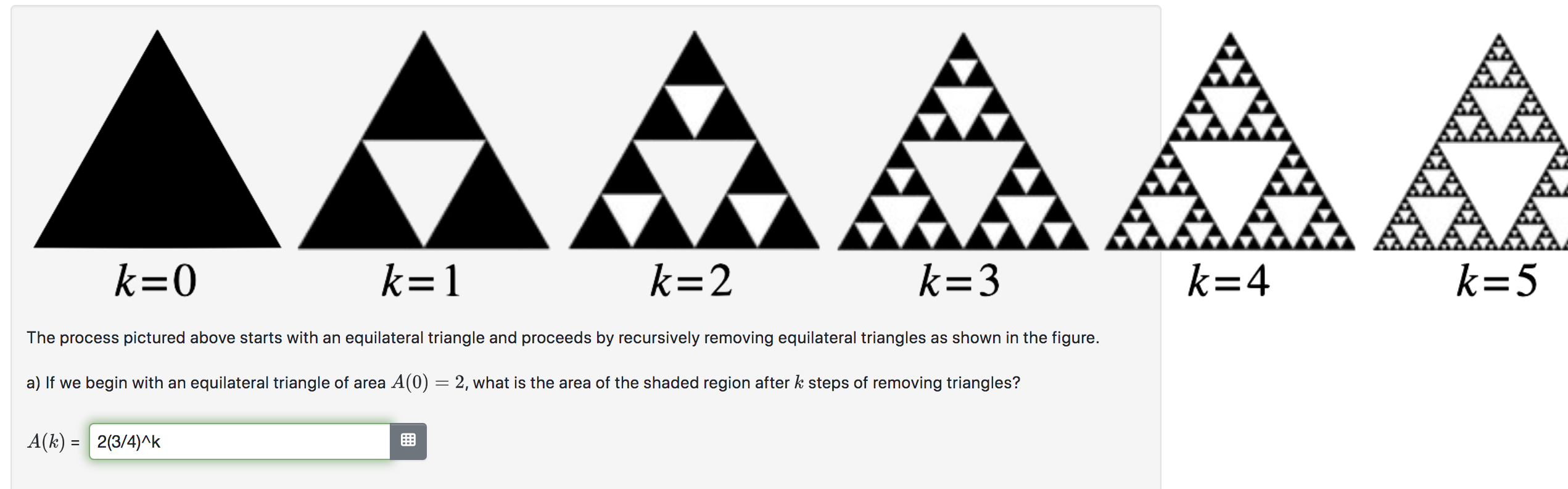 Solved If we begin with an equilateral triangle of side | Chegg.com