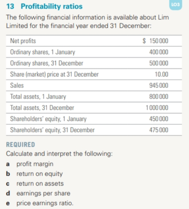 Solved 11 Define ratios LO3, 4, 5 Identify the appropriate | Chegg.com